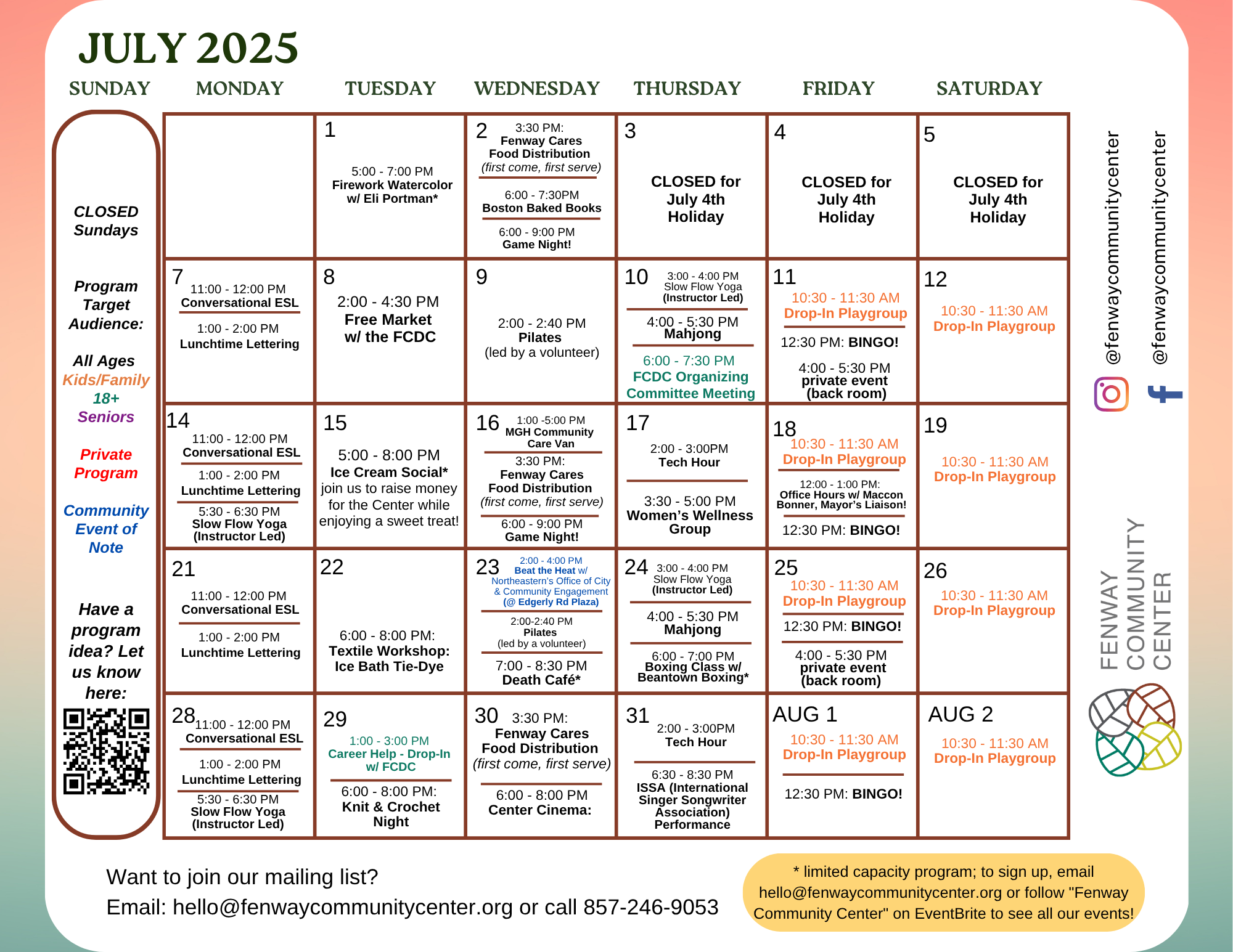 Events for July 2025 – Fenway Community Center